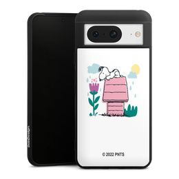 DeinDesign Google Pixel 8 Handy Premium Silikon H&uuml;lle Handyh&uuml;lle schwarz Case Snoopy Dog Official Licensed Product Silikon Premium Case