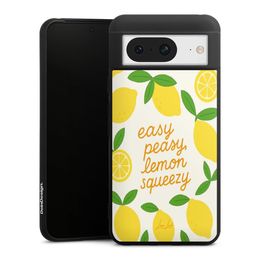 DeinDesign Google Pixel 8 Handy Premium Silikon H&uuml;lle Handyh&uuml;lle schwarz Case Spruch Statement Lemon Silikon Premium Case