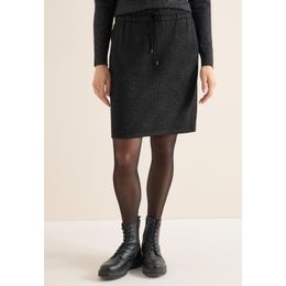 Minirock Cecil, Damen, Gr. XL (44), schwarz, Stoff, 79% Polyester, 18% Viskose, 3% Elasthan, gestreift, normal kniefrei, Röcke