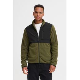 Sweatjacke Blend "BHMARIO", Herren, Gr. L, forest night, Fleece, 100% Polyester, colorblocking, Basic, normal normal, ohne Ausschnitt, elastischer Bund, Sweatjacken Sweatjacke, Stilvolle Fleecejacke mit Reißverschluss