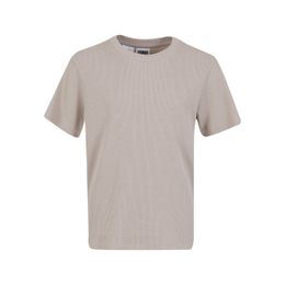 T-Shirt Urban Classics "Urban Classics Waffle Tee", M&auml;dchen, Gr. 122/128, cloud, 65% Baumwolle, 35% Polyester, bedruckt, normal, Rundhals, Shirts T-Shirt
