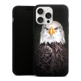 DeinDesign iPhone 15 Pro Max Handy Premium Silikon H&uuml;lle Handyh&uuml;lle schwarz Case Animals Eagle Bird Silikon Premium Case
