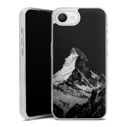 DeinDesign iPhone 16e Handy Silikon H&uuml;lle Case transparent Handyh&uuml;lle Mountain Mountain Top Snow Silikon Case
