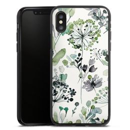 DeinDesign iPhone X Handy Silikon H&uuml;lle Case schwarz Handyh&uuml;lle Flowers Water Colour Eukalyptus
