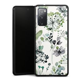 DeinDesign Galaxy S20 FE Handy Silikon H&uuml;lle Case schwarz Handyh&uuml;lle Flowers Eukalyptus Water Colour