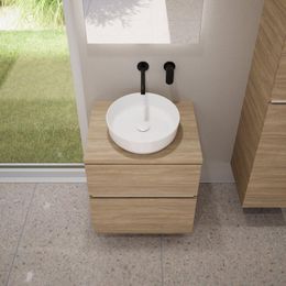 evineo ineo5 evo Unterschrank B: 60 cm mit 2 Ausz&uuml;gen, ineo6 Waschtisch &Oslash; 39 cm wei&szlig;,, BE0956OA+BE0962OA+BE0935WH,