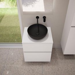 evineo ineo5 evo Unterschrank B: 60 cm mit 2 Ausz&uuml;gen, ineo6 Waschtisch &Oslash; 41,5 cm schwarz matt,, BE0956WM+BE0962WM+BE0936BM,