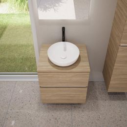 evineo ineo5 evo Unterschrank B: 60 cm mit 2 Ausz&uuml;gen, ineo3 Waschtisch &Oslash; 37 cm wei&szlig;,, BE0956OA+BE0962OA+BE0931WH,