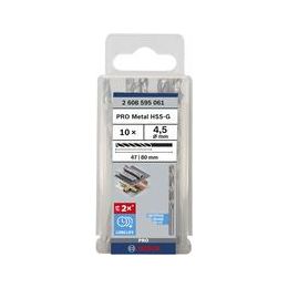 Bosch PRO Metal HSS-G Spiralbohrer, &Oslash; 4,5mm 10 St&uuml;ck, Arbeitsl&auml;nge 47mm