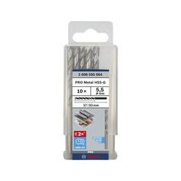 Bosch PRO Metal HSS-G Spiralbohrer, &Oslash; 5,5mm 10 St&uuml;ck, Arbeitsl&auml;nge 57mm