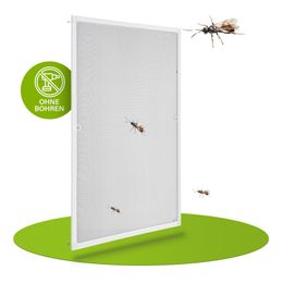 Juskys Fliegengitter mit Alu-Rahmen 100 x 120 cm f&uuml;r Fenster zum Einh&auml;ngen UV-best&auml;ndig in Wei&szlig;