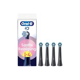 Oral-B iO Sanfte Reinigung, Original Aufsteckbürsten, geeignet für empfindliches Zahnfleisch, Schwarz, 4 Stück