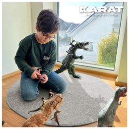 Karat homeliving Kinderspielteppich Crocodile Rund Silbergrau