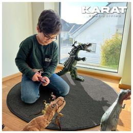 Karat homeliving Kinderspielteppich Crocodile Rund Anthrazit