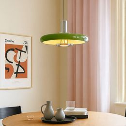 LINDBY Pendelleuchte Branford, Retro, &Oslash; 35 cm, gr&uuml;n, Metall