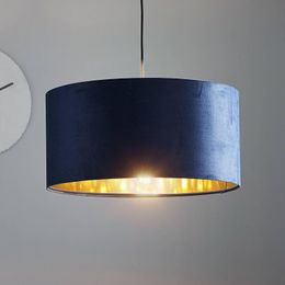 Maco Design Pendelleuchte Salina Seidenstoff blau/gold &Oslash; 50cm