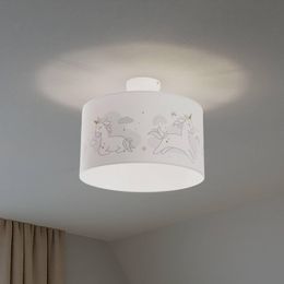 Duolla Deckenleuchte Mila, &Oslash; 35 cm, Stoff, Einh&ouml;rner, E27