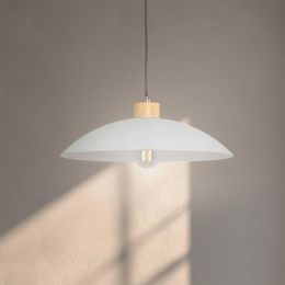 H&auml;ngeleuchte OHANA, Opalglas, Eichenholz, &Oslash; 40 cm, E27
