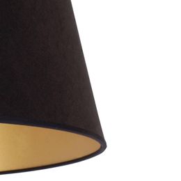 Lampenschirm Cone Höhe 25,5 cm, schwarz/gold Duolla, schwarz, Textil / Stoff / Seide