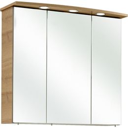 Xora Spiegelschrank Paula, Eiche, Metall, 6 F&auml;cher, 75x72x20 cm, Badezimmer, Badezimmerspiegel, Spiegelschr&auml;nke
