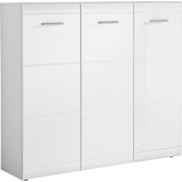 CARRYHOME Schuhschrank Adana, Wei&szlig;, Holzwerkstoff, 10 F&auml;cher, 134x120x36 cm, Beim&ouml;bel erh&auml;ltlich, Garderobe, Schuhaufbewahrung, Schuhschr&auml;nke
