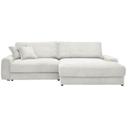CARRYHOME Ecksofa, Creme, Textil, 3-Sitzer, F&uuml;llung: Schaumstoff,Hohlfaser, Ottomane rechts, L-Form, 300x180 cm, R&uuml;cken echt, Wohnzimmer, Sofas & Couches, Wohnlandschaften, Ecksofas
