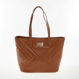 Cavalli Class Braune Tote Bag aus Kunstleder