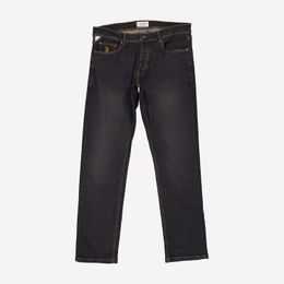 Dunkelgraue Straight Jeans mit Logo-Details