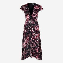 Reiss Schwarzes Maxikleid mit Muster