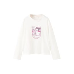 Mango Kids Shirt 'HKSELFIE' M&auml;dchen Gr&ouml;&szlig;e 128 flieder / mauve / pink / offwhite