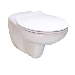 sanicomfort Wand-WC 'Basic' wei&szlig; sp&uuml;lrandlos mit WC-Sitz