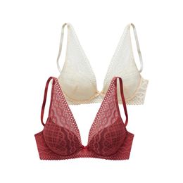 Petite Fleur BH Damen Gr&ouml;&szlig;e 80 creme / rot