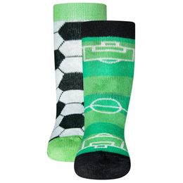 Ewers Stoppersocken 'Fu&szlig;ball' Jungen Gr&ouml;&szlig;e 31/34 grasgr&uuml;n / pastellgr&uuml;n / schwarz