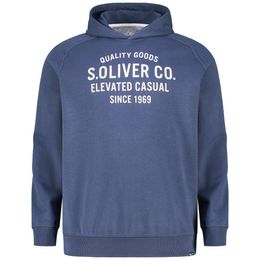 Herren Gro&szlig;e Gr&ouml;&szlig;en | s.Oliver Hoodie mit Label-Print Farbe blau Gr&ouml;&szlig;e: 3XL