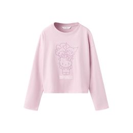 Mango Kids Shirt 'HKFRIEND' M&auml;dchen Gr&ouml;&szlig;e 152 flieder / rosa / wei&szlig;