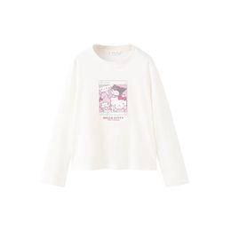 Mango Kids Shirt 'HKSELFIE' M&auml;dchen Gr&ouml;&szlig;e 128 flieder / mauve / pink / offwhite