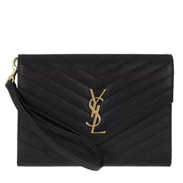 SAINT LAURENT Clutches - Monogramme Clutch Quilted Leather - Gr. unisize - in Schwarz - f&uuml;r Damen