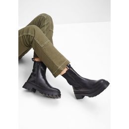bonprix Chelsea-Boots aus Leder, schwarz, Glattleder