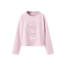 Mango Kids Shirt 'HKFRIEND' M&auml;dchen Gr&ouml;&szlig;e 152 flieder / rosa / wei&szlig;