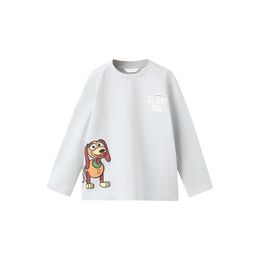 Mango Kids Shirt 'TOYDOG' Jungen Gr&ouml;&szlig;e 116 hellgrau / orange / rot / wei&szlig;