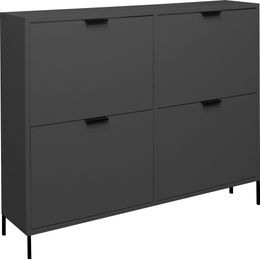 Mäusbacher Schuhschrank MÄUSBACHER, B:120cm H:99cm T:25cm, schwarz, Holzwerkstoff, Flur, Schränke, "Bonnie TOPSELLER", Schuhschrank mit Quadratgestell