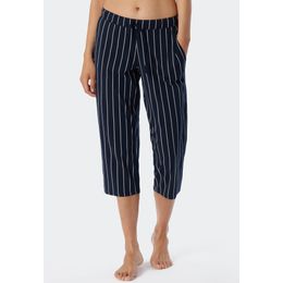 Schiesser Damen 3/4-Hose "Mix + Relax", Gr. 44, bunt, Single Jersey, Obermaterial: 95% Baumwolle, 5% Elasthan, Hosen, seitliche Taschen, Bindeband