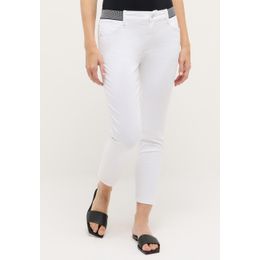 Angels Damen 7/8-Hose "ORNELLA SPORTY", wei&szlig;, Gr. 46, unifarben, Obermaterial: 97% Baumwolle, 3% Elasthan, Hosen, mit auff&auml;lligem Bund
