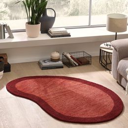 Wollteppich Theko, B:100cm H:9mm L:150cm, rot, Wolle, Teppiche, "Gabbeh Super, Handweb, Teppich, Bord&uuml;re, reine Wolle", Schlafzimmer, Wohnzimmer,