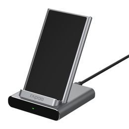 RAPOO Wireless Charger "XC350 Kabelloser Qi-Ladestand, 10W, grau", B:11,2cm H:9cm T:19cm, silber, Ladeger&auml;te