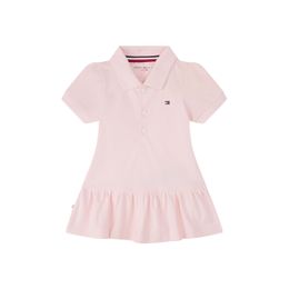 Tommy Hilfiger M&auml;dchen Polokleid "PIQUE POLO DRESS SS", Gr. 86, rosa, Piqu&eacute;, Obermaterial: 96% Baumwolle, 4% Elasthan, unifarben, Basic, Kleider, mit