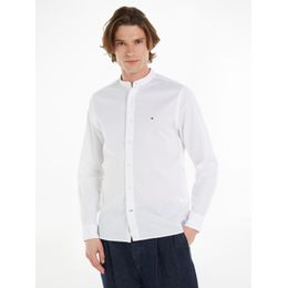 Tommy Hilfiger Herren Langarmhemd "NATURAL SOFT SOLID MAO Regular Fit SHIRT", wei&szlig;, Gr. XXXL, Web, Obermaterial: 100% Baumwolle, Hemden, mit