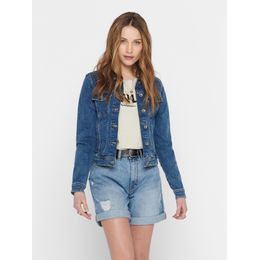 Only Damen Jeansjacke "ONLTIA DNM JACKET MB BEX02 NOOS", blau, Gr. 34, unifarben, Denim/Jeans, Obermaterial: 98% Baumwolle, 2% Elasthan, Jacken, in