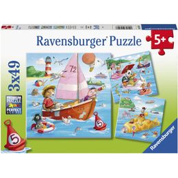 Ravensburger Kinder Puzzle "3x49, Auf dem Wasser", bunt, B:21cm H:21cm, Puzzles, Made in Europe