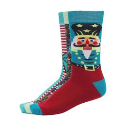 Urban Classics Damen Basicsocken "Urban Classics Unisex Christmas Nutcracker Socks 3-Pack", Gr. 35multicolor, Baumwolle, Elasthan, Polyester, Socken